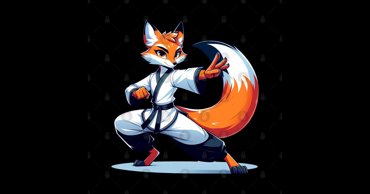 kung fu master fox - Kung Fu - Sticker | TeePublic