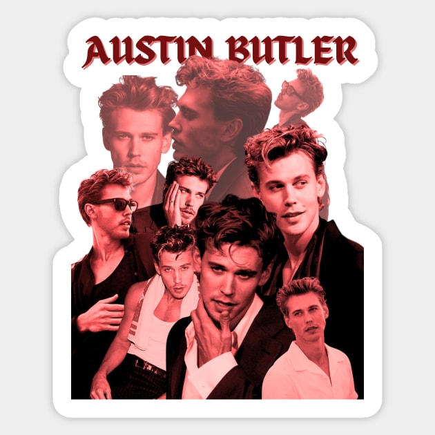 Austin Butler Fan Collage Design - Austin Butler - Sticker | TeePublic