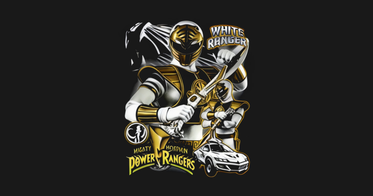 White Mighty Morphin Power Rangers - White Mighty - T-Shirt | TeePublic