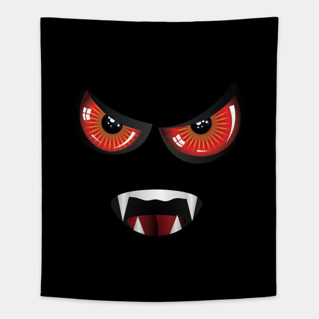 Evil face with red eyes - Red Eyes - Tapestry | TeePublic