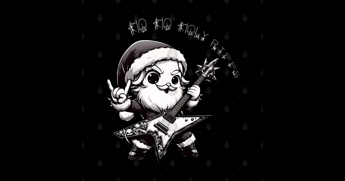 Chibi Cute Metalhead Santa Claus - Metalhead Santa Claus - Sticker ...