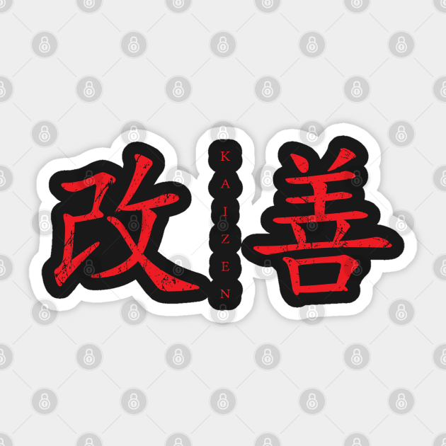Kaizen (Continual Improvement, horizontal, red) - Kaizen - Sticker ...