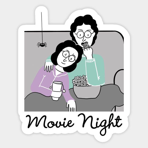 Movie Night - Movie - Sticker | TeePublic