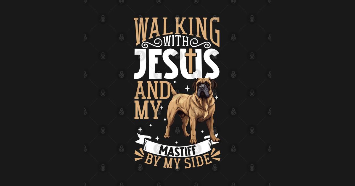 Jesus and dog - Assyrian Mastiff - Assyrian Mastiff - T-Shirt | TeePublic