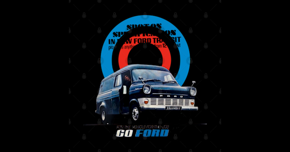 FORD TRANSIT - 60s ad - Car - Sticker | TeePublic