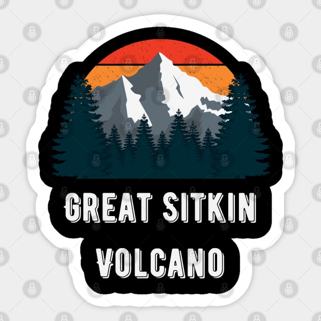 Great Sitkin Volcano - Great Sitkin Volcano - Sticker | TeePublic