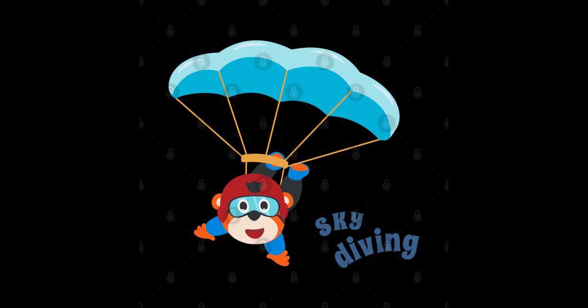 Vector illustration of a cute skydiver. - Skydiving Theme Party ...