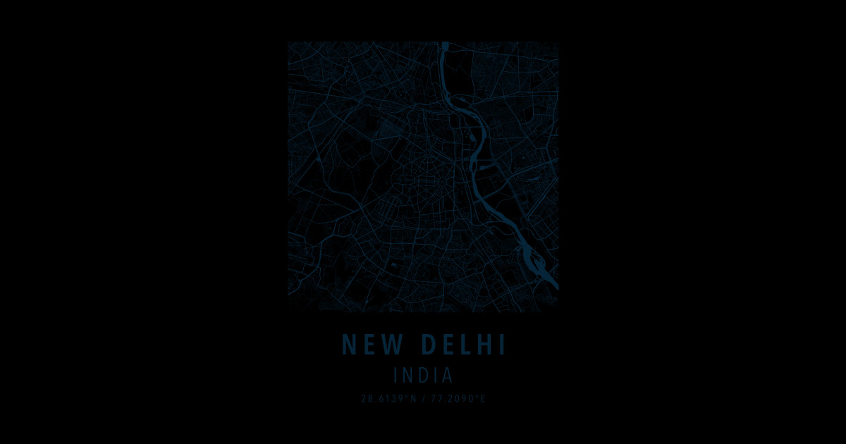 new delhi simple map - Maps - Sticker | TeePublic