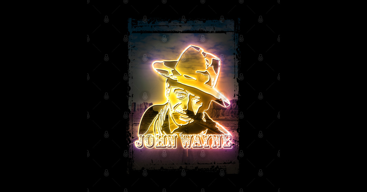 Wayne neon art - John Wayne - Sticker | TeePublic