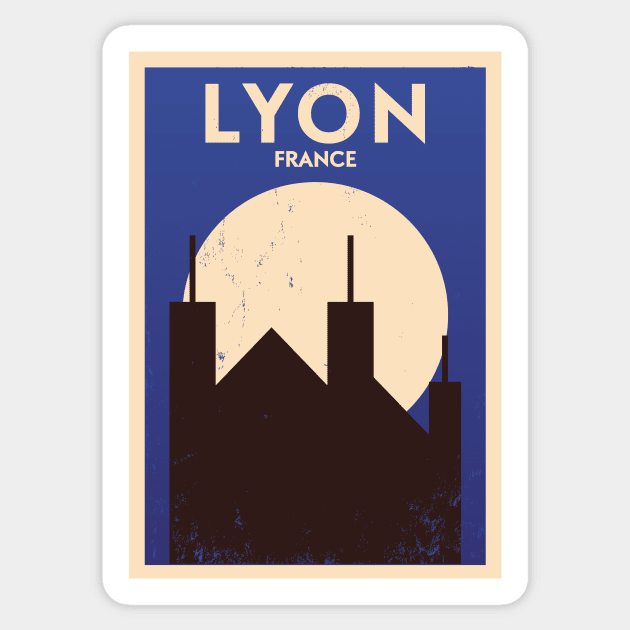 Lyon Poster Design - Lyon - Sticker | TeePublic