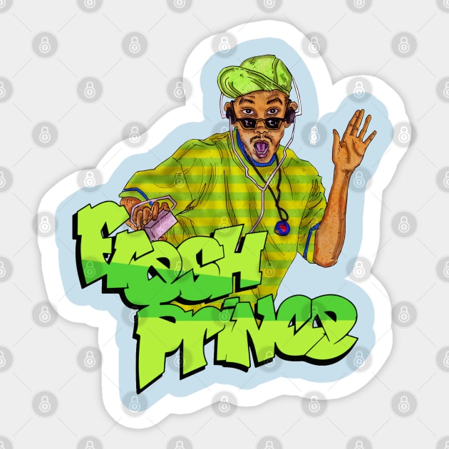 fresh prince cartoon - Fresh Prince - Sticker | TeePublic