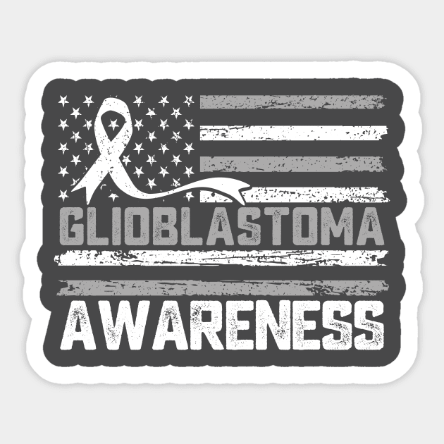 Glioblastoma Awareness Month American Flag Ribbon - Glioblastoma ...