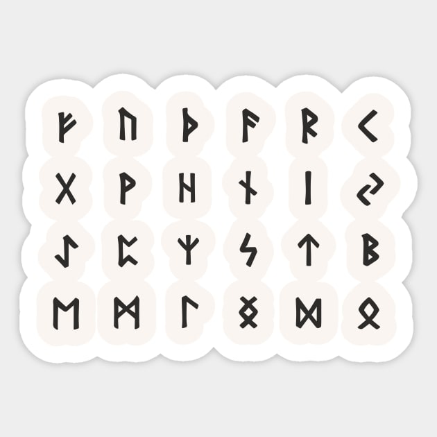 The ancient futhark alphabet - Runes - Sticker | TeePublic