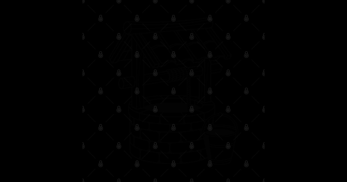 Rustic Farm Water Well Silhouette - Water Well - Sticker | TeePublic