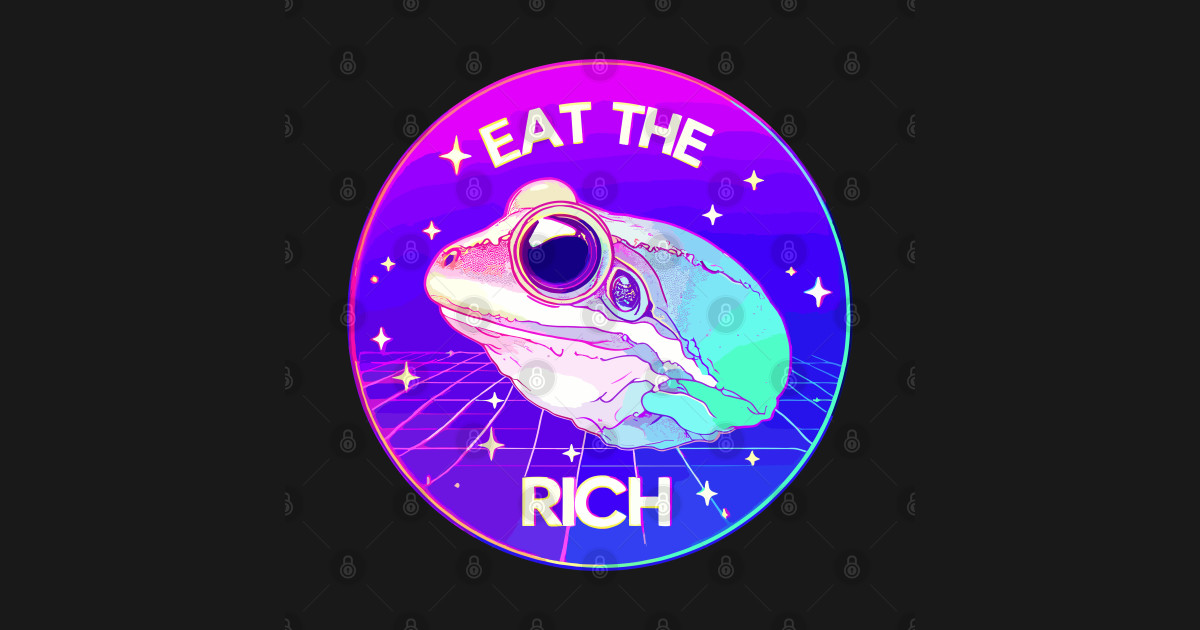 Purple Psychedelic Eat the Rich Frog - Eat The Rich - T-Shirt | TeePublic