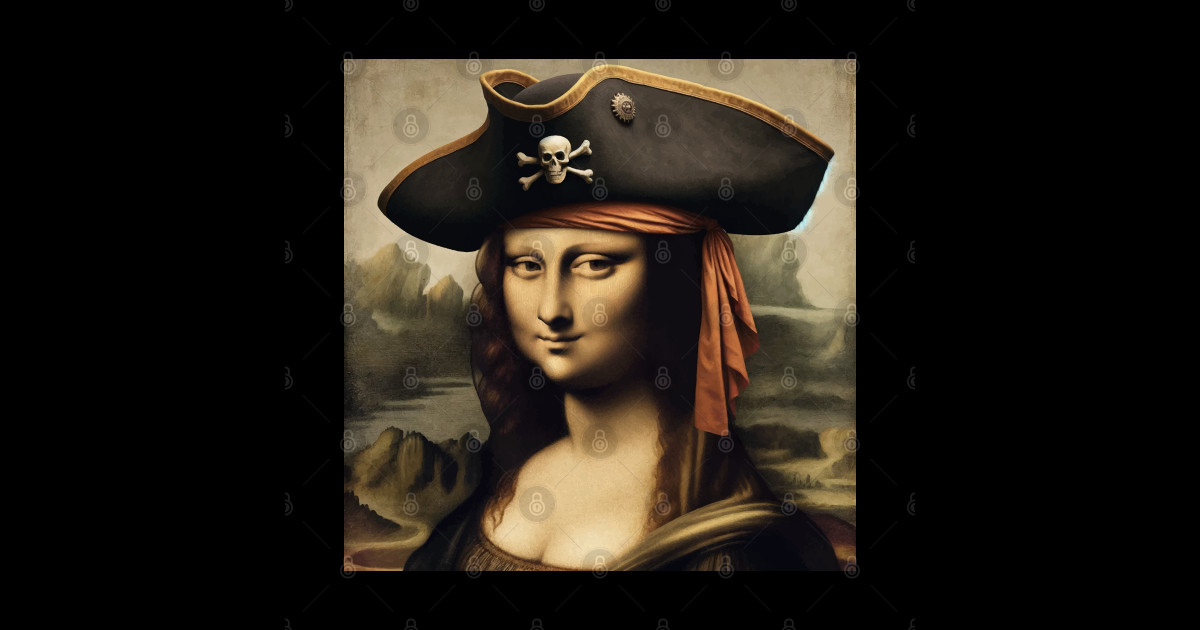 Mona Lisa wear Pirate Hat : Stylish National Hat Day - National Hat Day ...