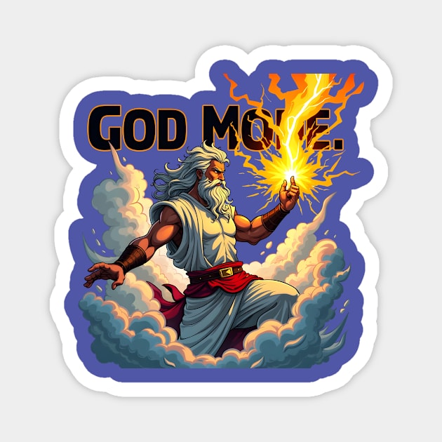 God Mode - Zeus in Anime Style - God Mode - Magnet | TeePublic