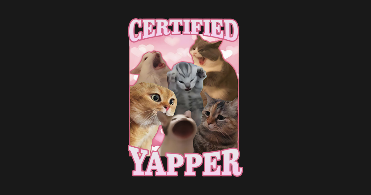 Certified Yapper Funny Cat Meme Professional Yapper Humor - Certified ...