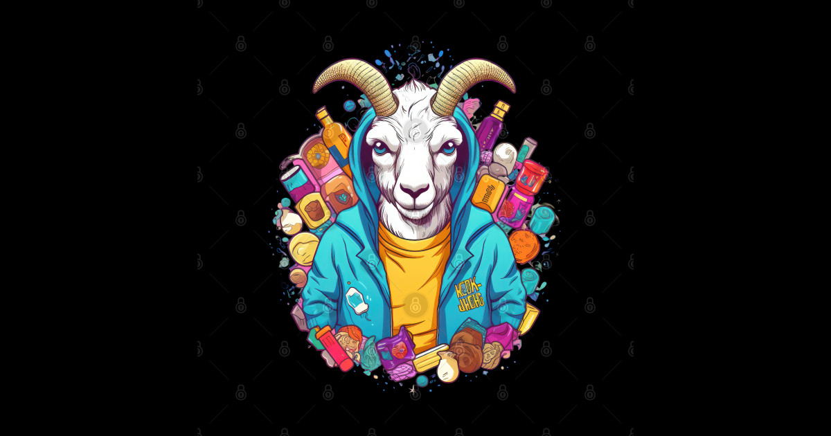 This little goat is bleatfully happy - Goat - Sticker | TeePublic