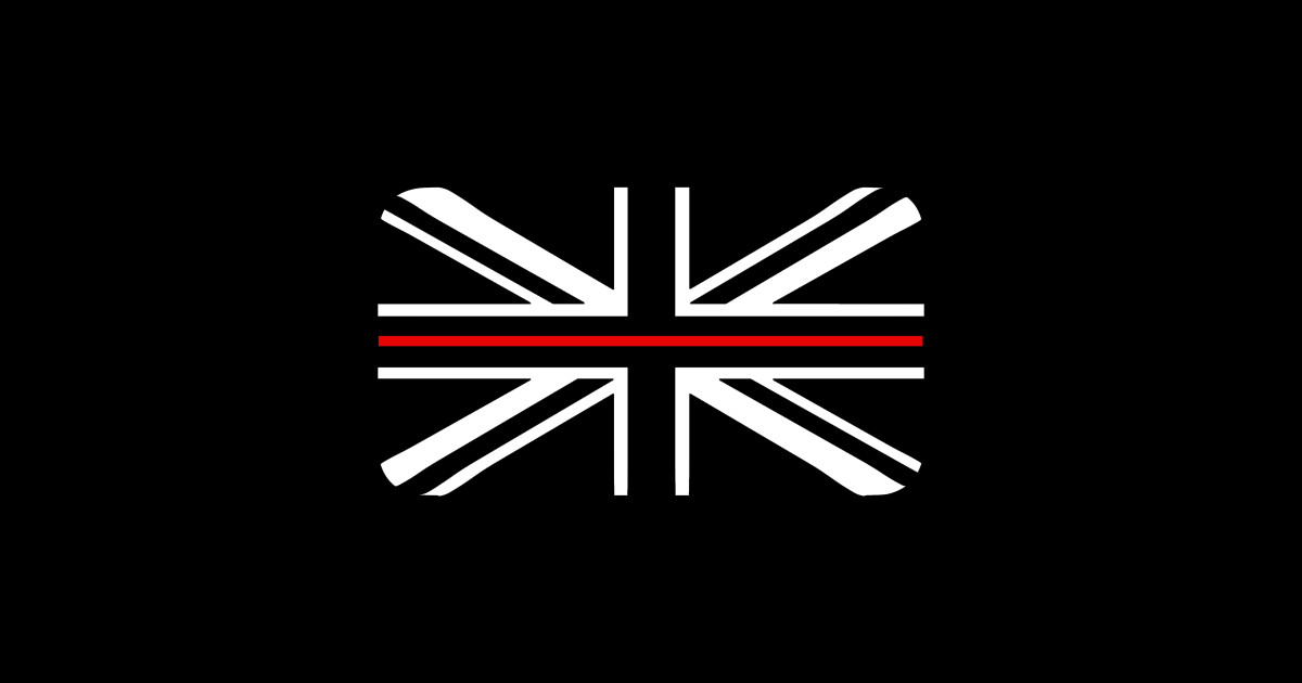 Thin Red Line Union Jack UK Flag - Thin Red Line - Sticker | TeePublic