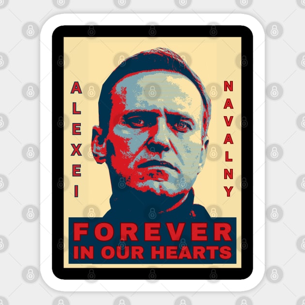 Alexei Navalny - Forever In Our Hearts - Navalny - Sticker | TeePublic