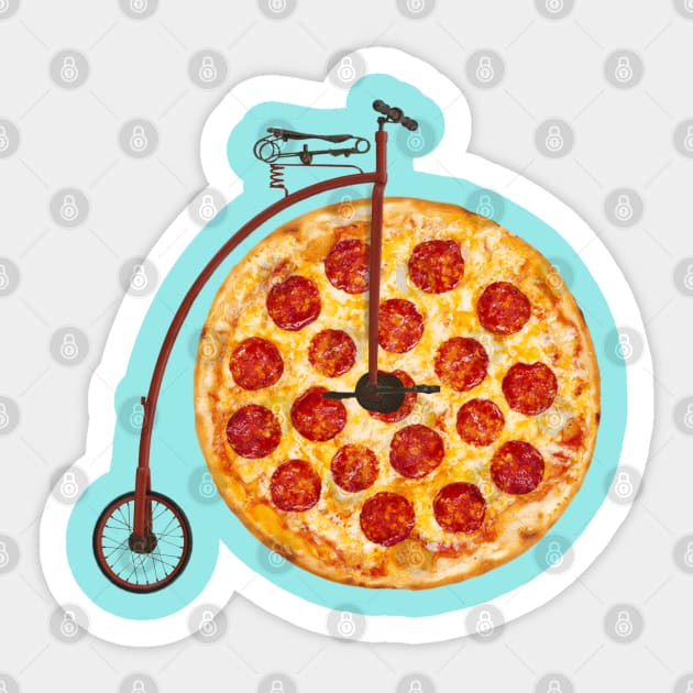Pizza Bike - Vintage Bike - Sticker | TeePublic