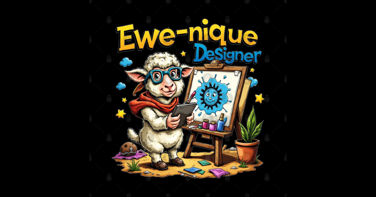 Ewe-nique Designer - Designersdesigner Giftanimalpetcute - Sticker ...