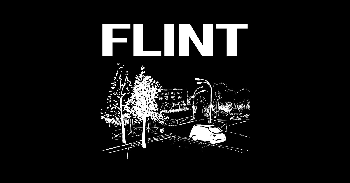 Cityscape Sketch Flint - Flint - Sticker | TeePublic