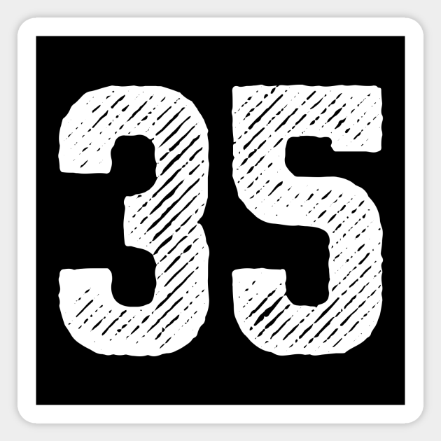 Rough Number 35 - 35th Birthday - Sticker | TeePublic