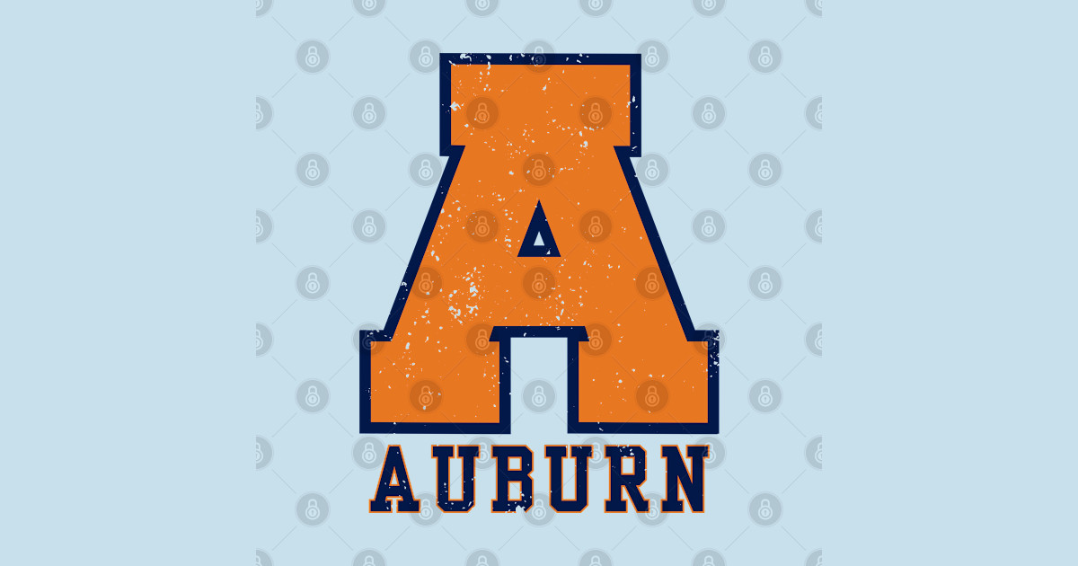 Auburn Old School - Block A - Auburn - T-Shirt | TeePublic