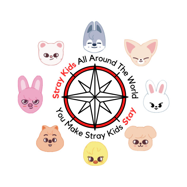 Stray kids Skzoo compass - Stray Kids - T-Shirt | TeePublic