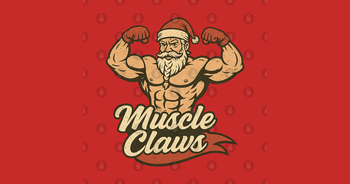 Muscle Claws Funny Christmas - Muscle Claws Funny Christmas - T-Shirt ...