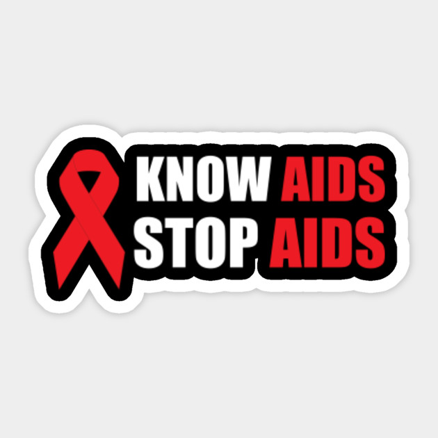red ribbon HIV Aids Awareness - Aids Campaign - Sticker | TeePublic