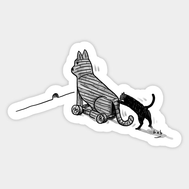 Mouse Trojan Cat - Trojan Horse - Sticker | TeePublic