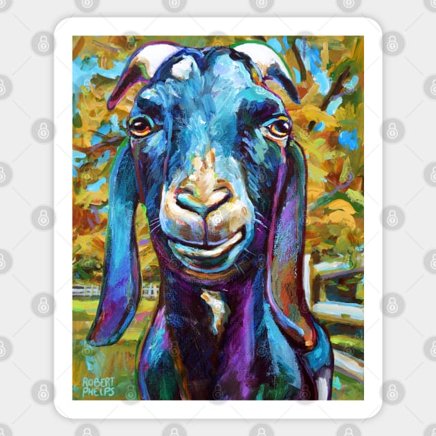 Black Farm Goat - Black Goat - Sticker | TeePublic