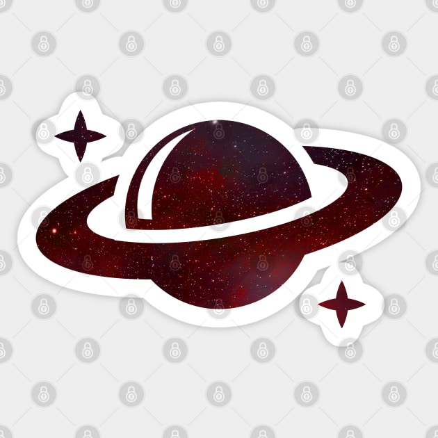 Red Galaxy Saturn - Saturn Planet - Sticker | TeePublic