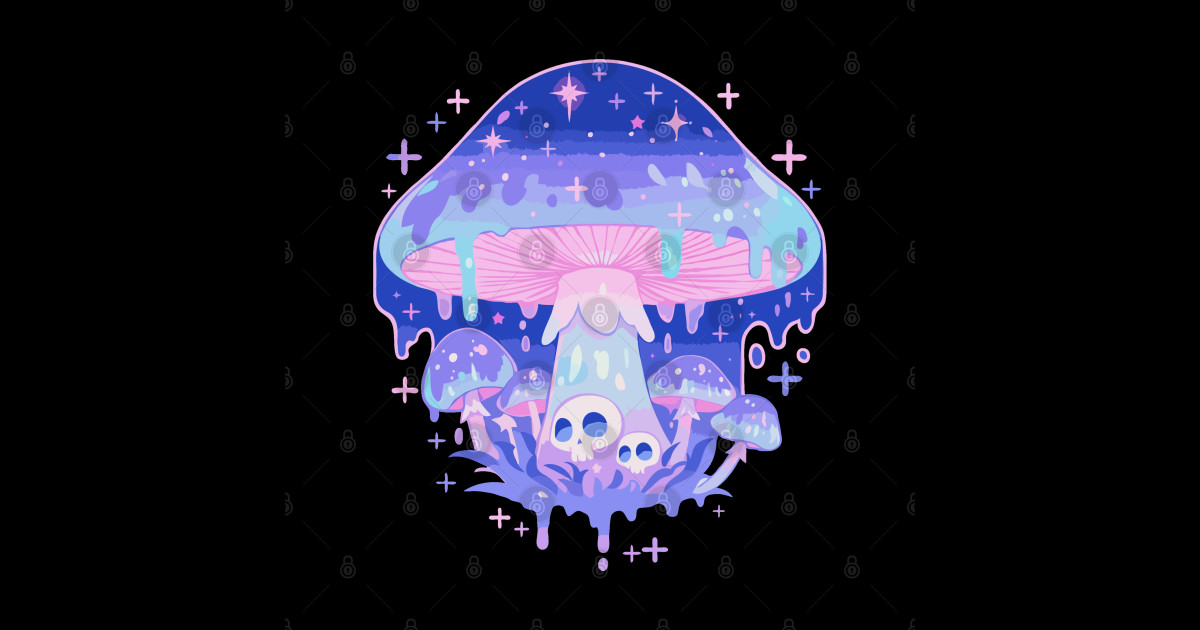 Pastel goth mushroom - Mushroom - Sticker | TeePublic