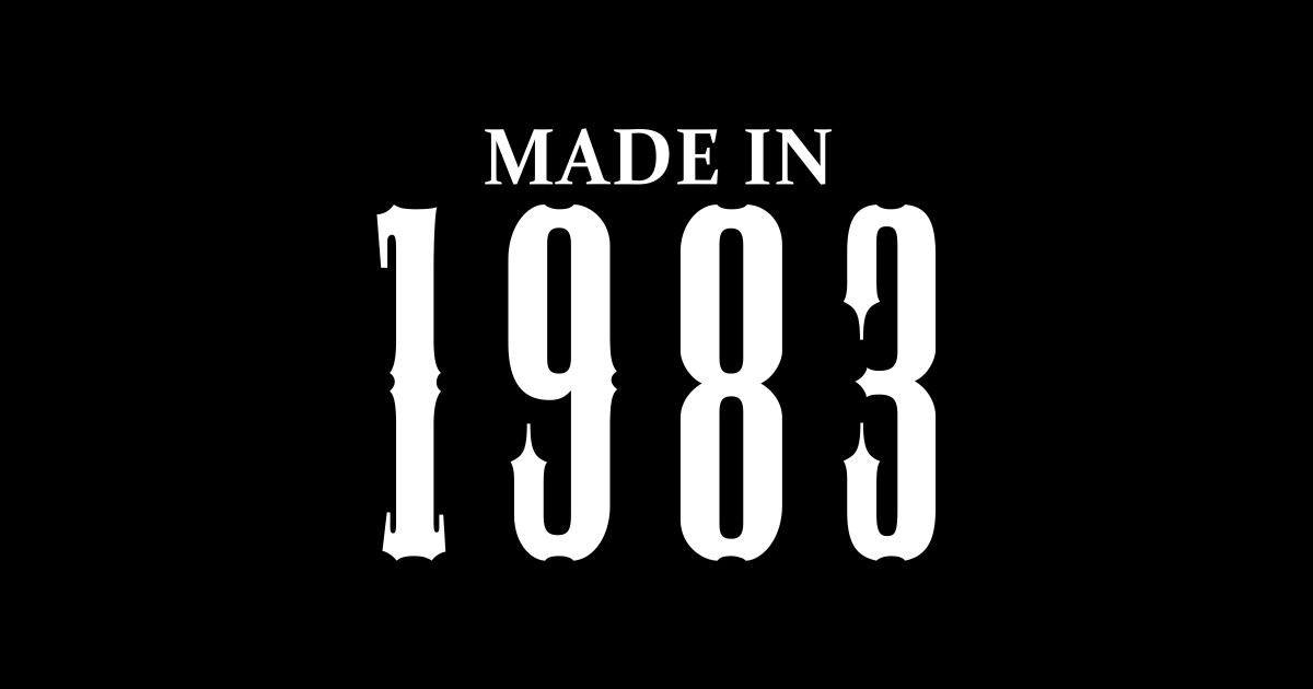 Made in 1983 year | Simple White - 1983 - T-Shirt | TeePublic