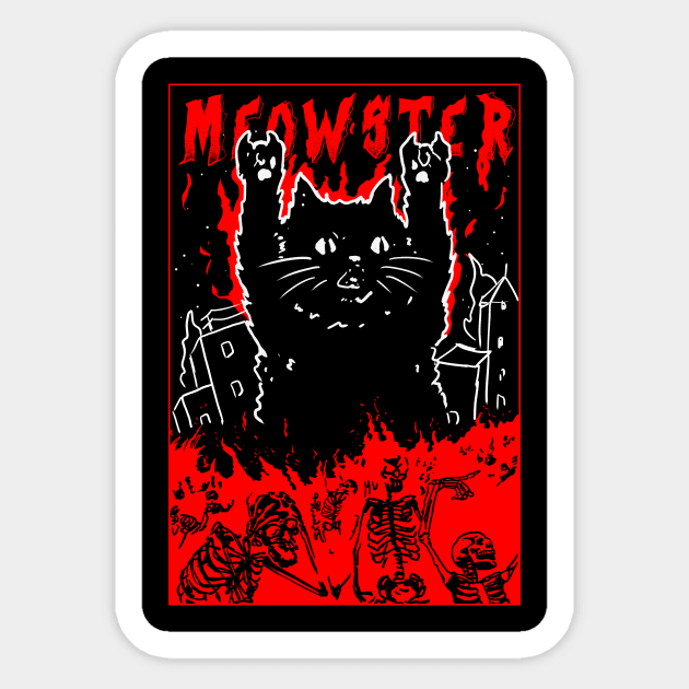 Meowster Evil Cat - Evil Cat - Sticker | TeePublic