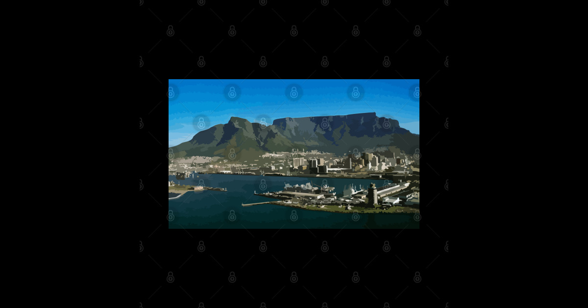 Table Mountain Painting - Table Mountain - Sticker | TeePublic