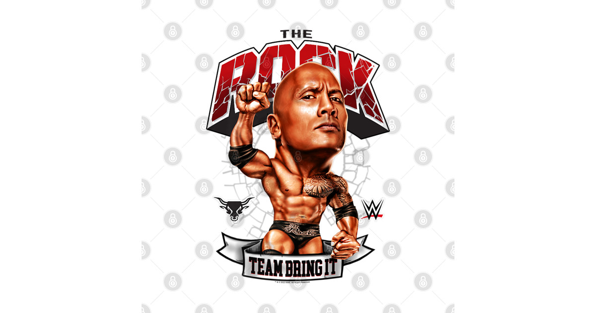 The Rock Team Bring It Cartoon - The Rock - T-Shirt | TeePublic