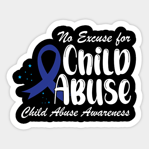 No For Child Abuse Excuse Prevention Month Blue Ribbon - No Excuse For ...
