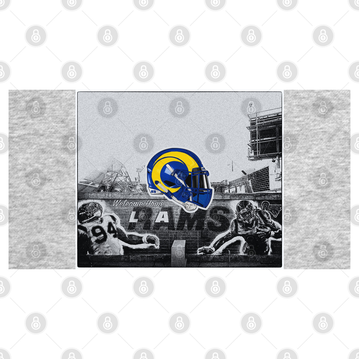 80's Rams Helmet [Vintage Distressed] - Los Angeles Rams - T-Shirt ...