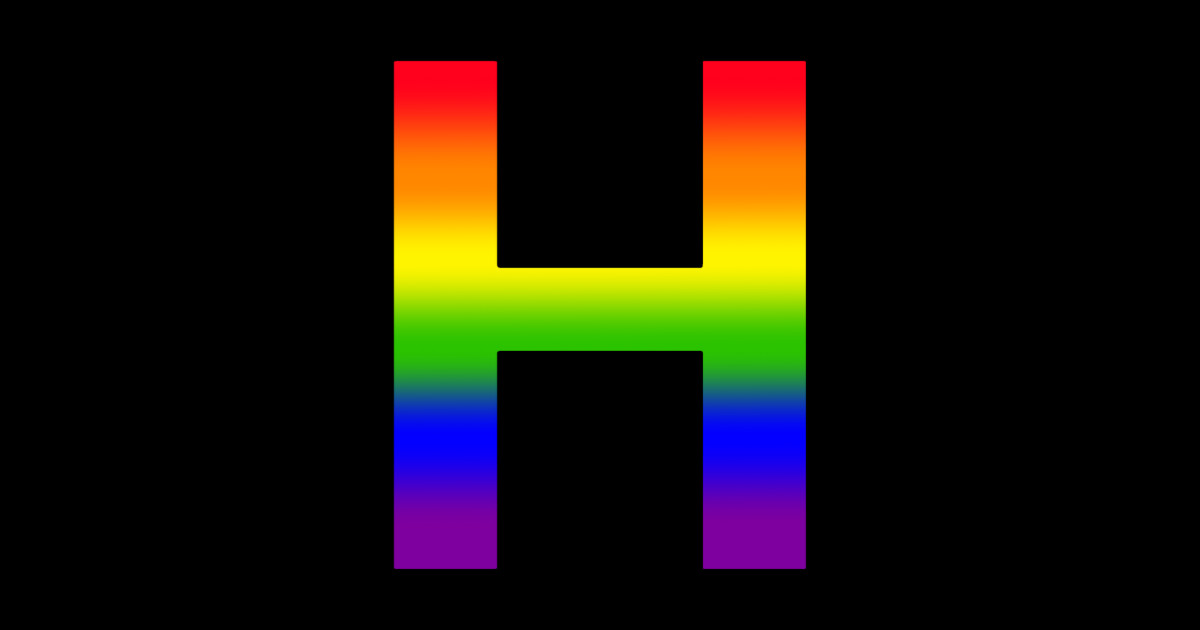 Rainbow Letter H - Rainbow - Sticker | TeePublic