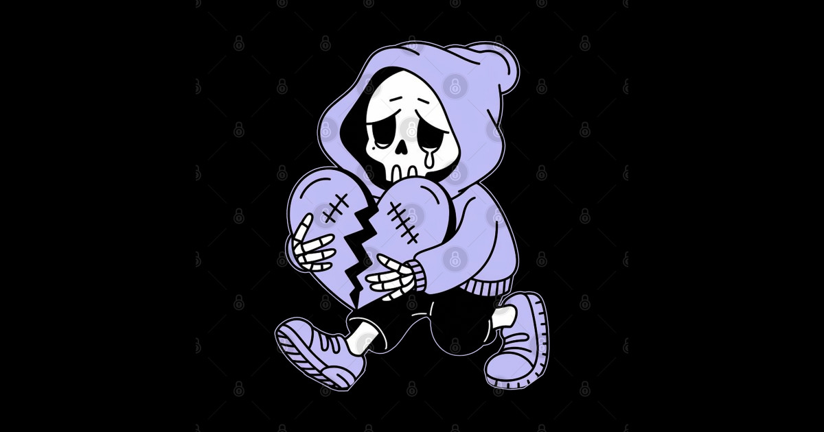 funny skeleton Grim Reaper broken heart - Skeleton Halloween - Posters ...