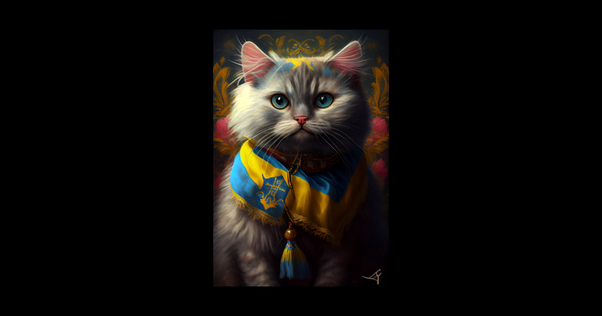 Cute Ukrainian Cat - Cat - Sticker | TeePublic