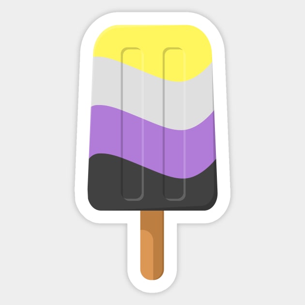 Cute Non-Binary Pride Flag Popsicle - Popsicle - Sticker | TeePublic
