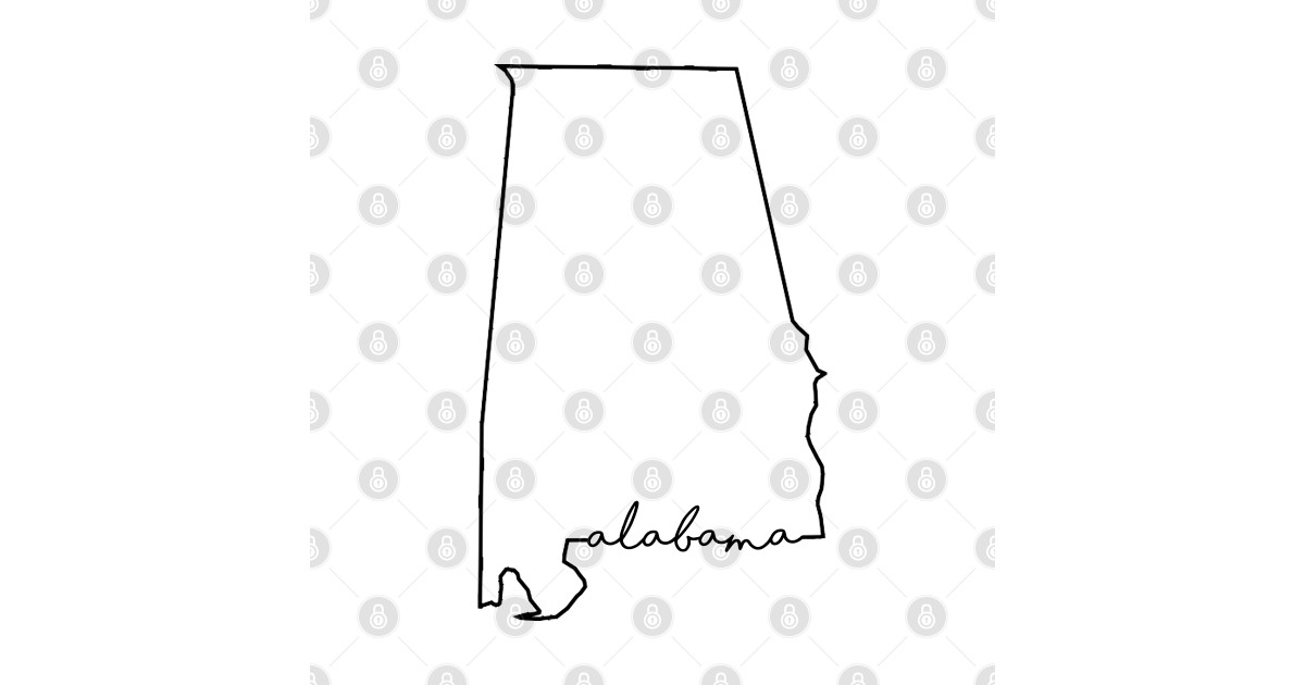 Alabama State Outline - Alabama State Outline - Posters and Art Prints ...