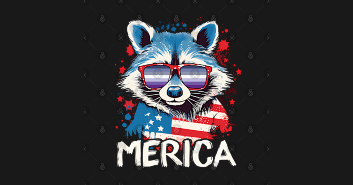 4Th Of July Merica - Raccoon Butch Lesbian Sunglasses Flag - 4th Of ...