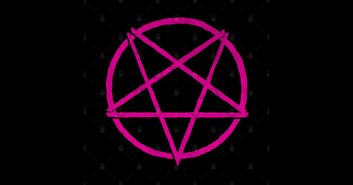 Hot Pink Satanic Pentagram | Hail Satan - Satanic Pentagram - Sticker ...